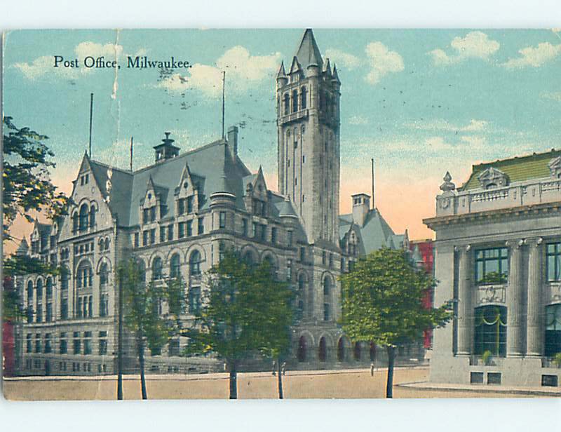 Divided-Back POST OFFICE SCENE Milwaukee Wisconsin WI d8996 | eBay